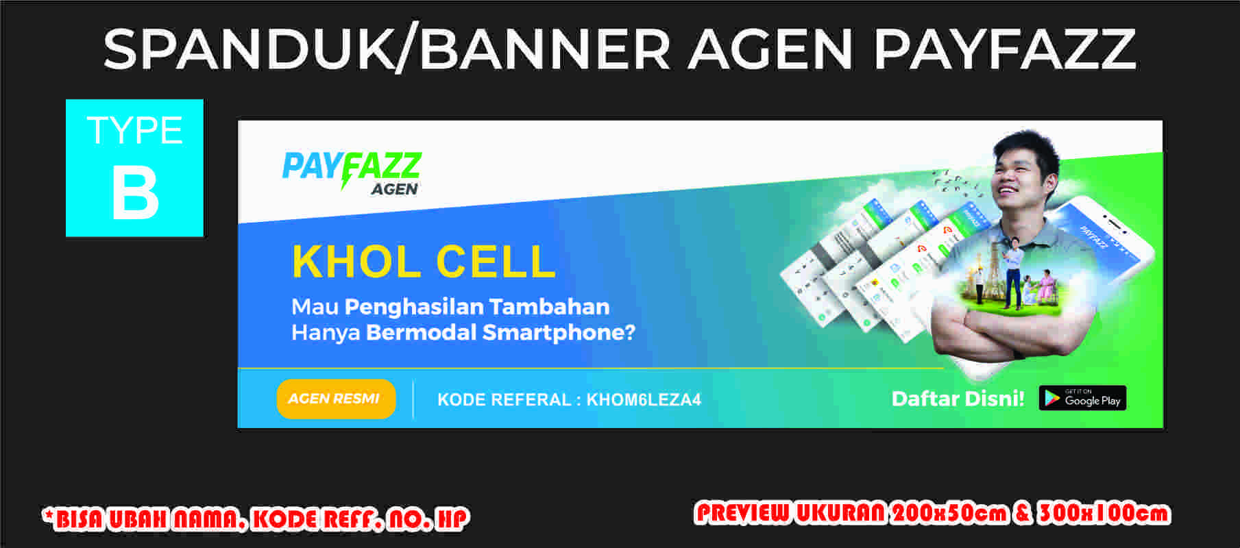 Jual Banner / Spanduk Agen Payfazz - 200x100 Type D Di Seller Kholstore ...