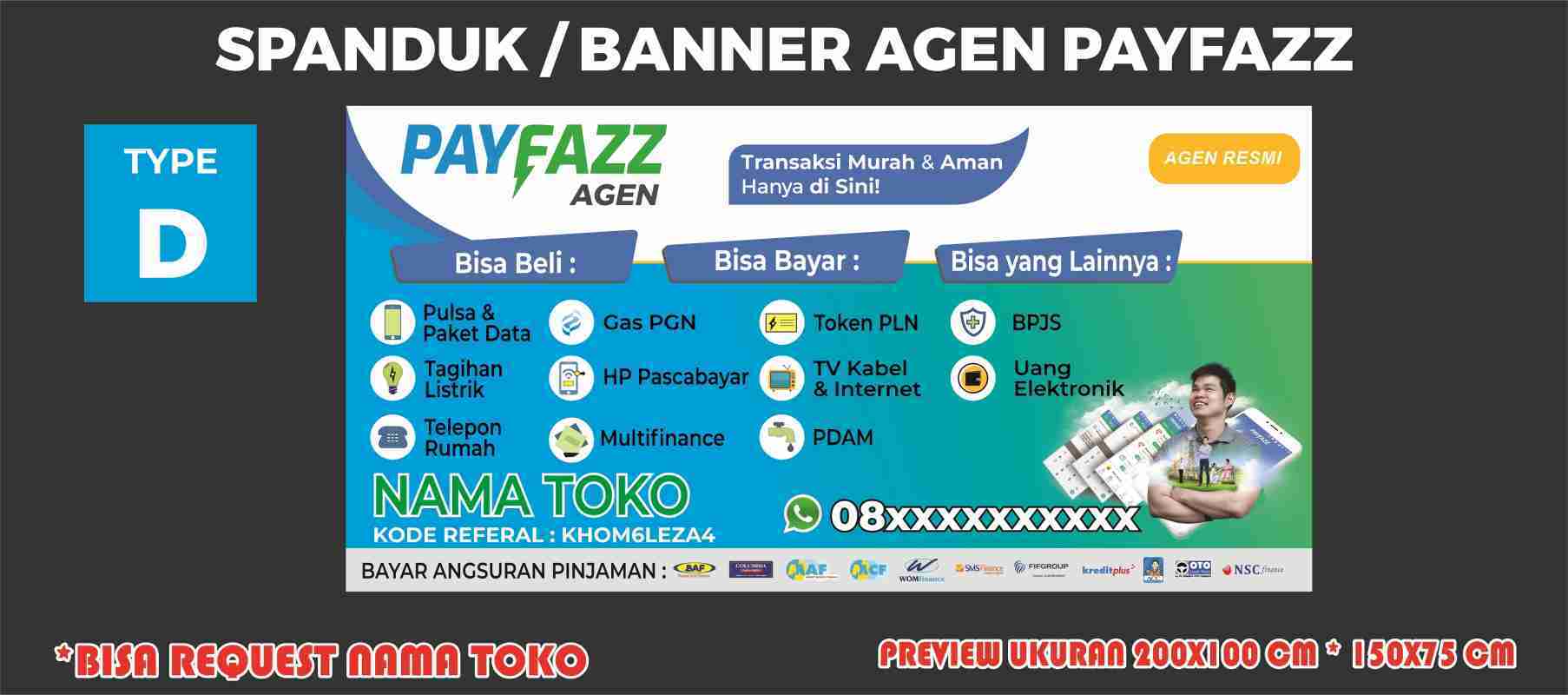 Jual Banner / Spanduk Agen Payfazz - 200x100 Type D Di Seller Kholstore ...