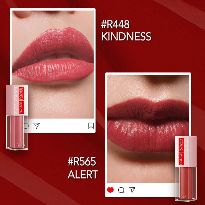 Rekomendasi Warna YOU Rouge Power Matte Lip Cream