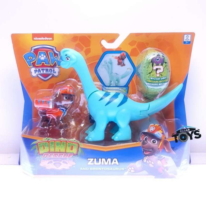 Jual PAW Patrol Dino Rescue Zuma And Brontosaurus Dinosaur Figure Set ...