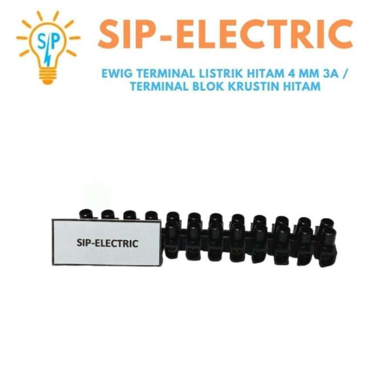 Jual Ewig Terminal Listrik Hitam 4 Mm 3a / Terminal Blok Krustin Hitam ...