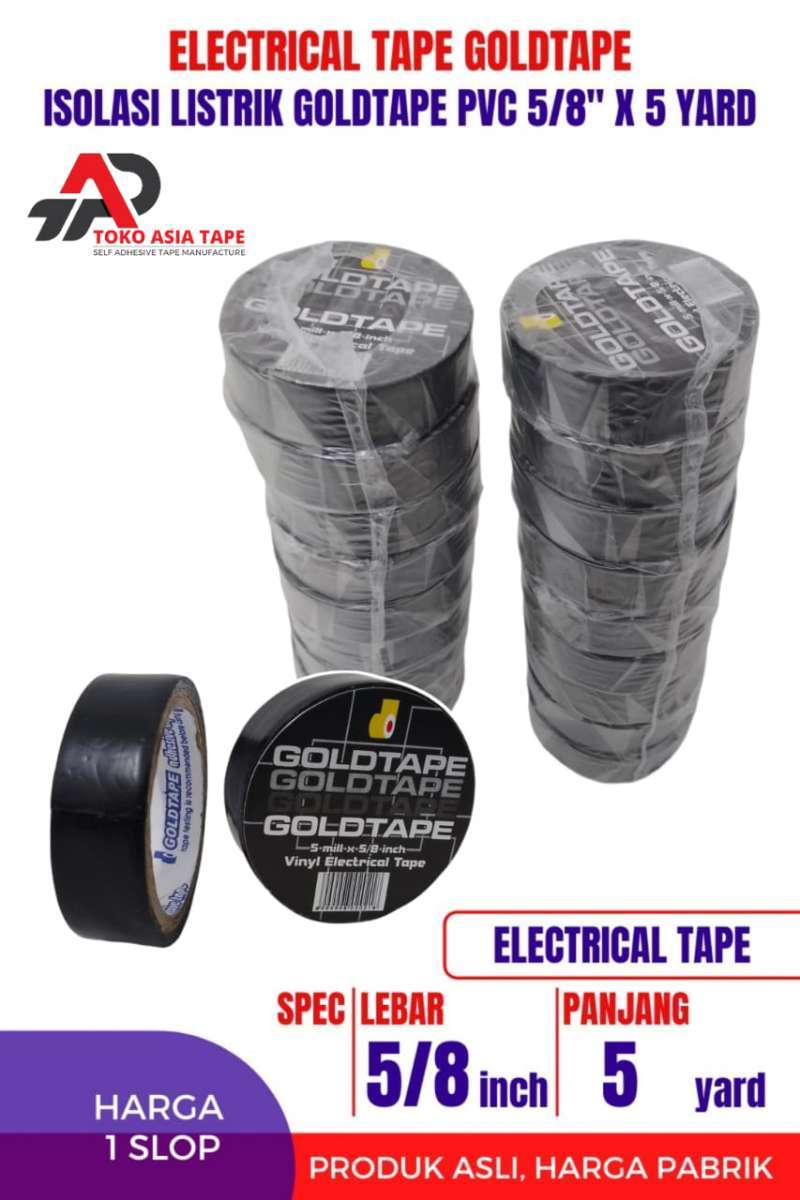 Jual Isolasi Listrik Goldtape Pvc / Selotip Listrik Goldtape 5/8 X ...