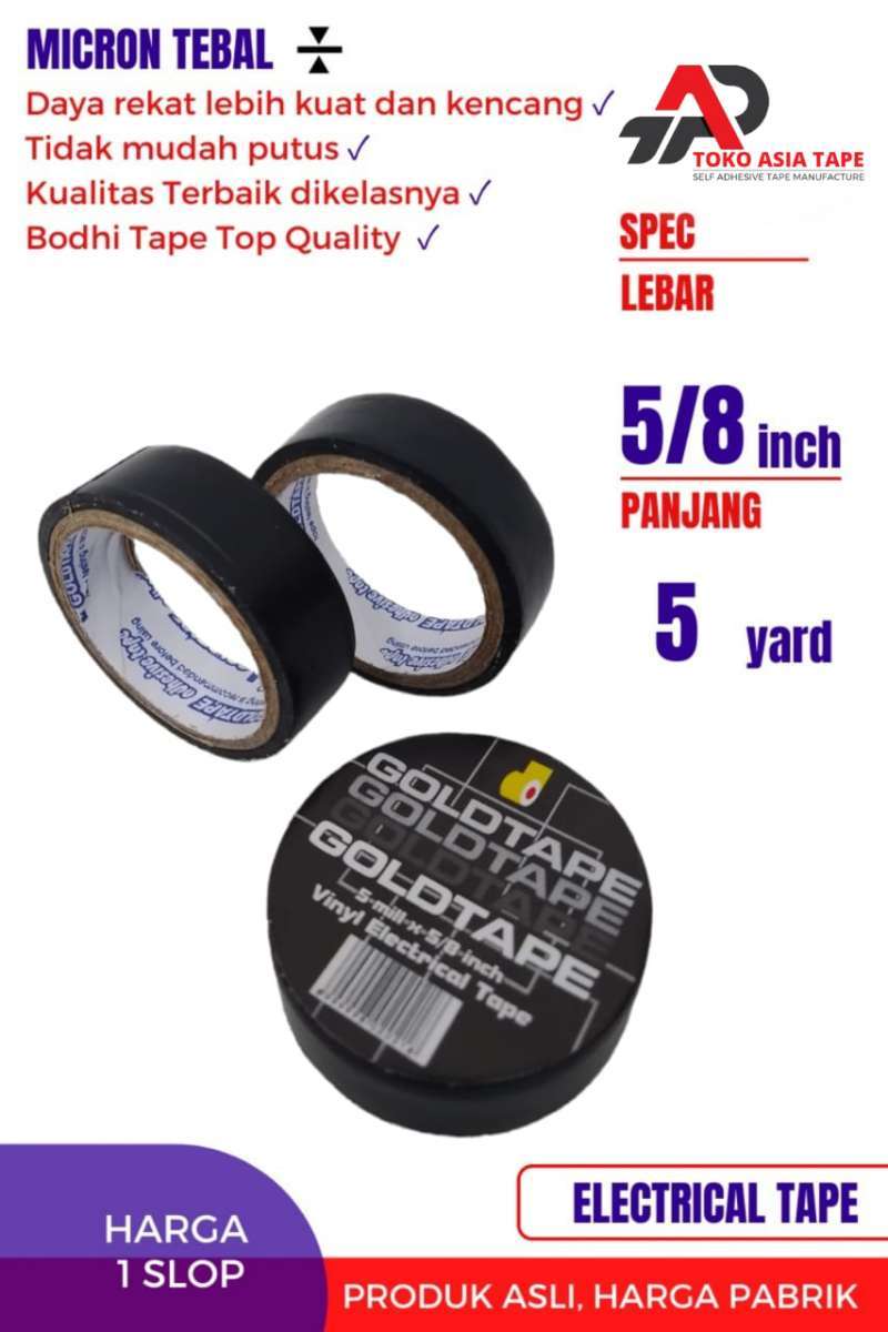 Jual Isolasi Listrik Goldtape Pvc / Selotip Listrik Goldtape 5/8 X ...