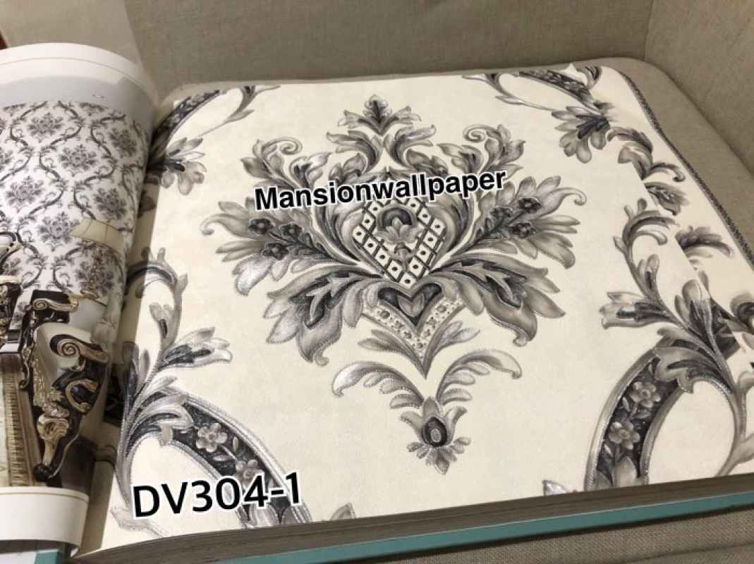 Promo Wallpaper Dinding Klasik Batik Silver Hitam Luxury Mewah Diskon ...