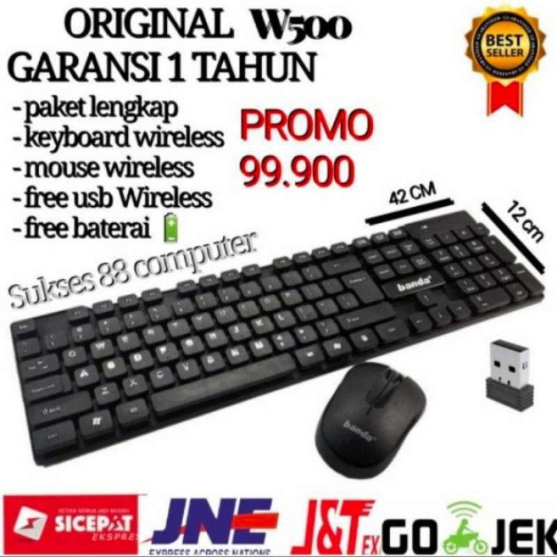Promo Paket Keyboard Wireless + Mouse Wireless For Laptop Smartphone ...