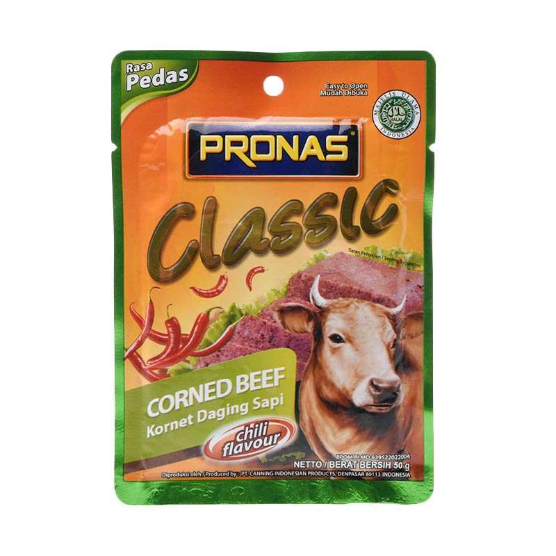 Jual PRONAS CORNED BEEF CHILI SACHET 50 GR di Seller FRESTIVE ...