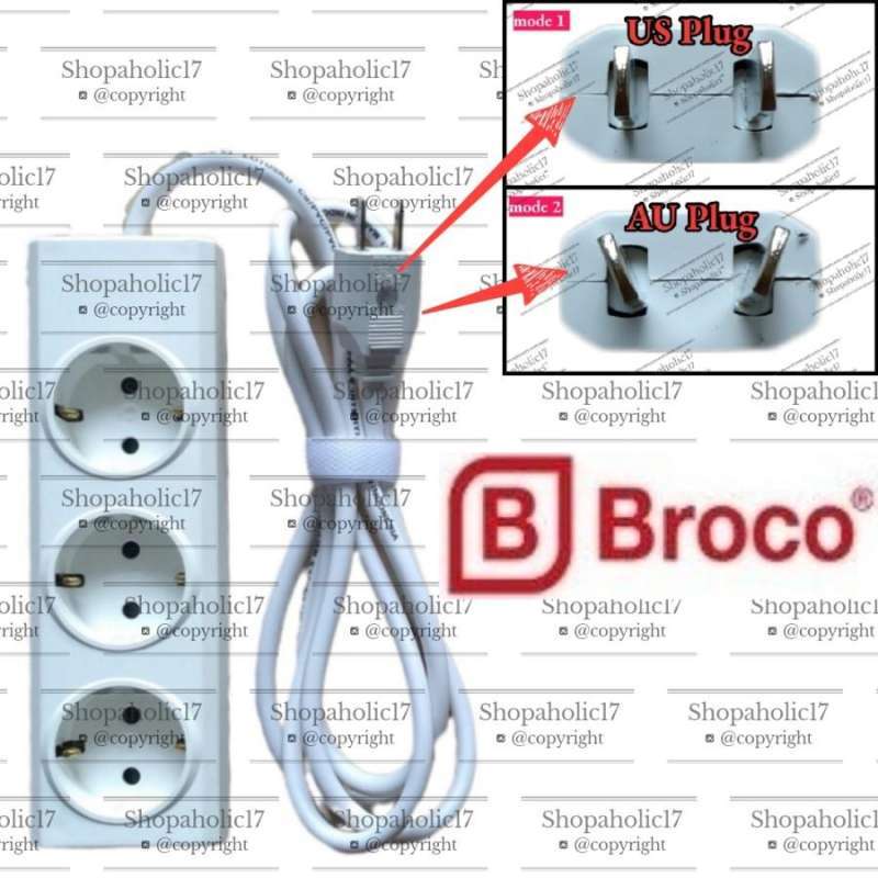 Jual BROCO Stop Kontak Travel Taiwan Jepang Rakit di Seller ...