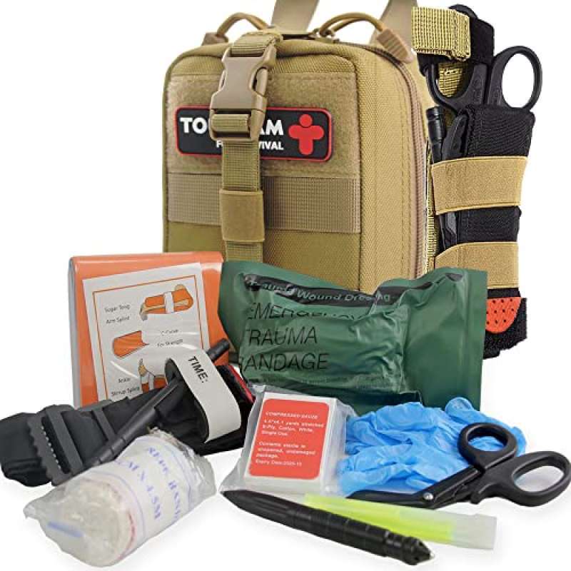 Promo IFAK Trauma First Aid Kit, Micro Rip Away Molle Med Pouch, Fully ...