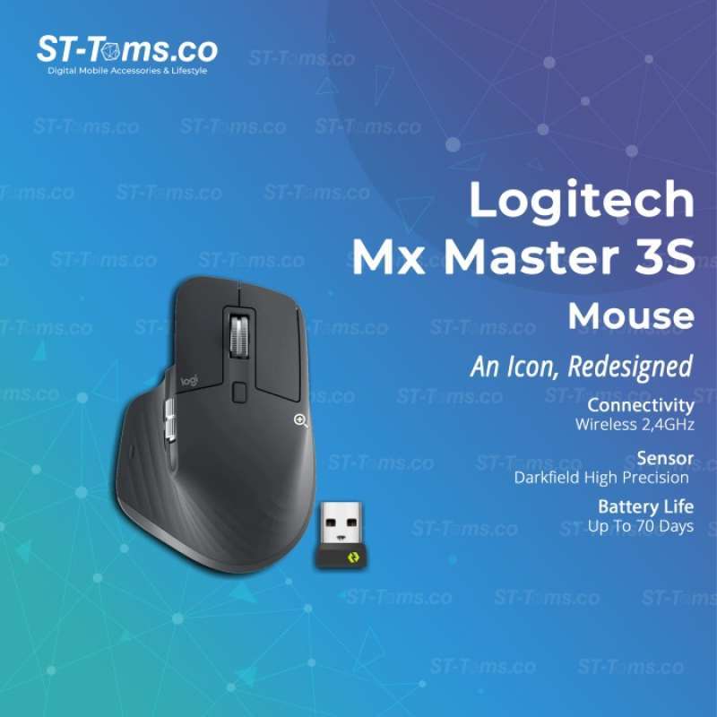 Jual Logitech MX Master 3S Wireless Mouse with Dongle Ultra-Fast ...