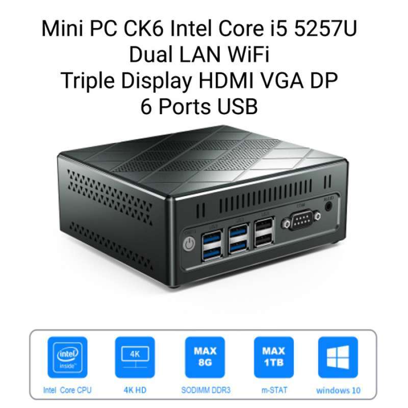 Jual Mini PC CK6 Intel Core i5 5257U 8GB/128GB SSD 4K HDMI VGA DP ...