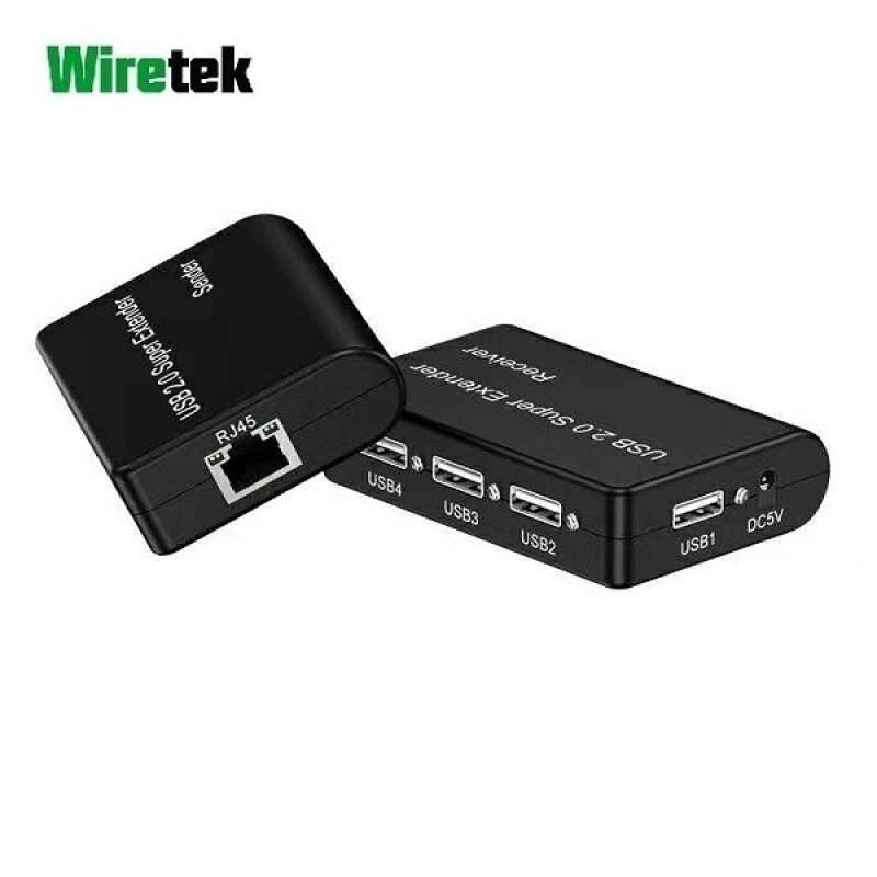 Jual USB2.0 Extender 100meter with USB Hub 4port WIRETEK di Seller ...