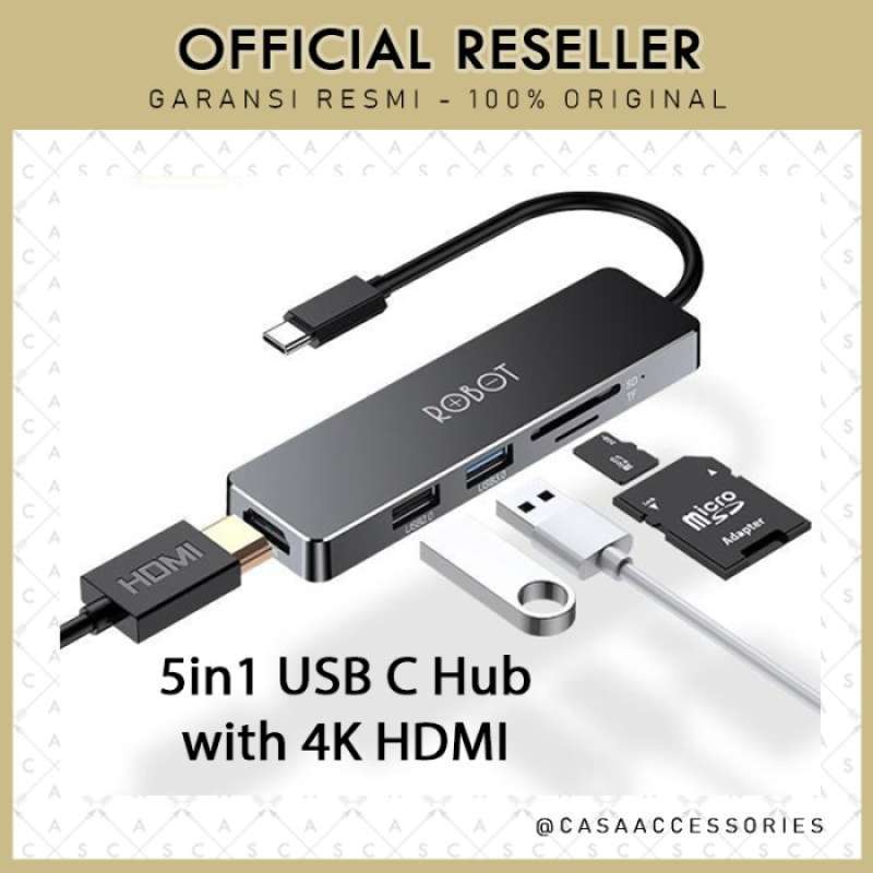 Jual ROBOT HT240S USB-C HUB 5in1 / Type-C USB HUB Card Reader 4K HDMI ... Jual ROBOT HT240S USB-C HUB 5in1 / Type-C USB HUB Card Reader 4K HDMI ...