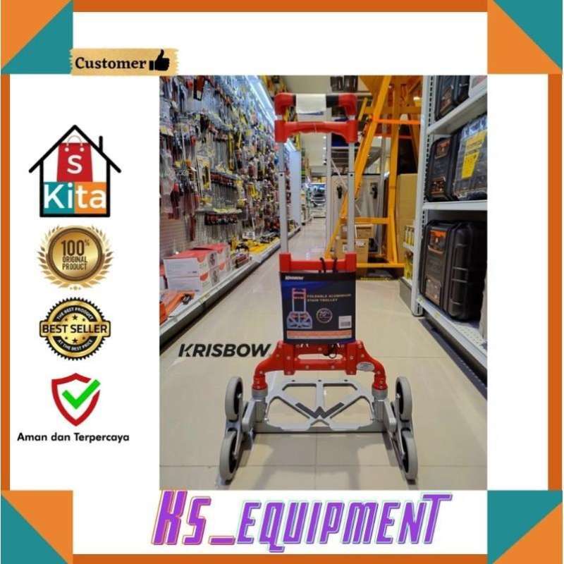 Jual Krisbow troli barang lipat 6 roda 70kg troli alumunium troli galon ...