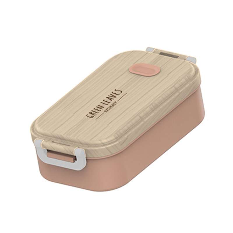 Jual 600ML Lunch Box Wood Texture Microwaveable Stainless Steel Stylish ...