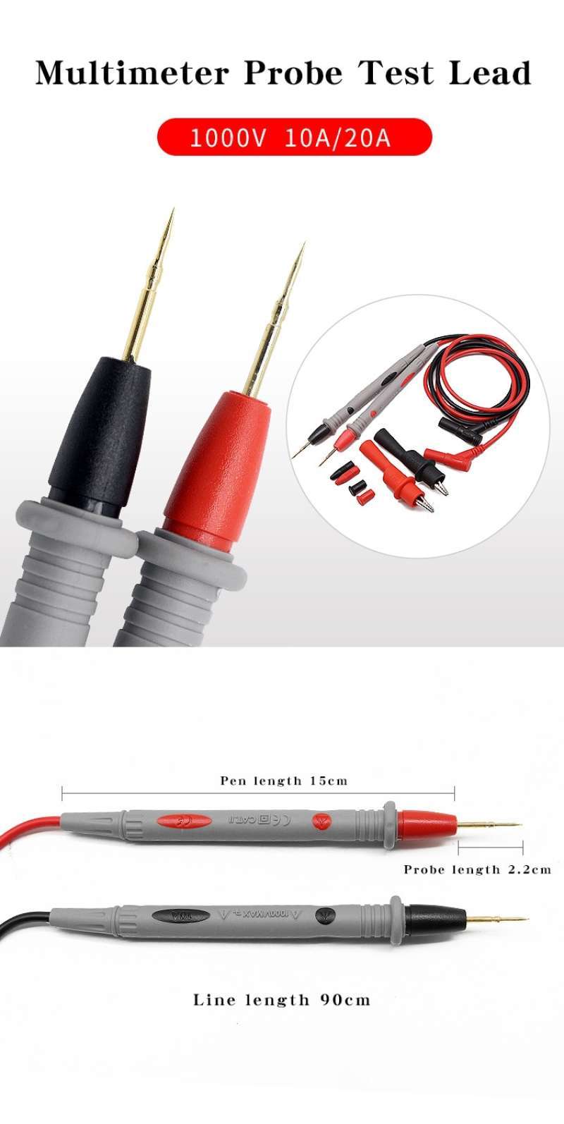 Jual Kabel Multimeter 10a 1000v / Probe Tester Multitester Jarum ...