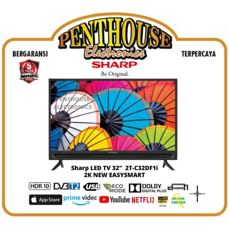 Jual Sharp LED Smart TV 32 Inch 2T-C32DF1I / 2TC32DF1I HD 2K NEW EASYSMART di Seller Penthouse ...