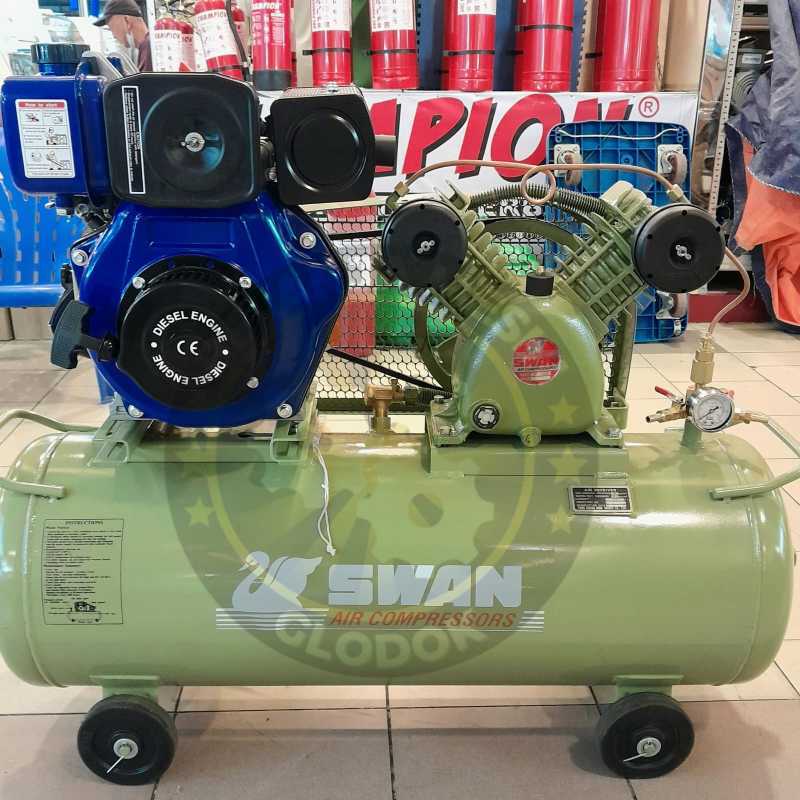 Jual Kompresor angin swan 2 hp ( pk ) 2hp komplit engine Solar SVU202 ...