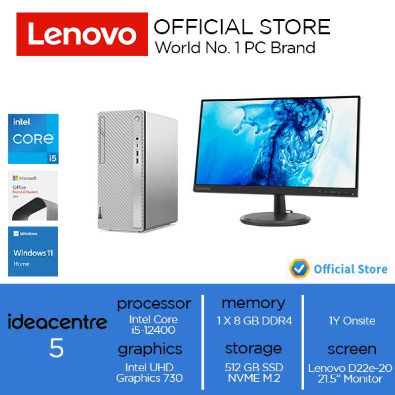 Jual Lenovo IdeaCentre 5 14IAB7 Core i5-12400 8GB 512GB SSD di Seller Lenovo Yoga Official Store ...