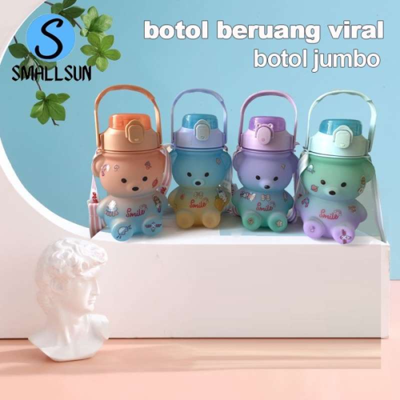 Jual Botol Minum Gradasi Bear Viral/Botol Minum Gemoy/Botol Anak di ...