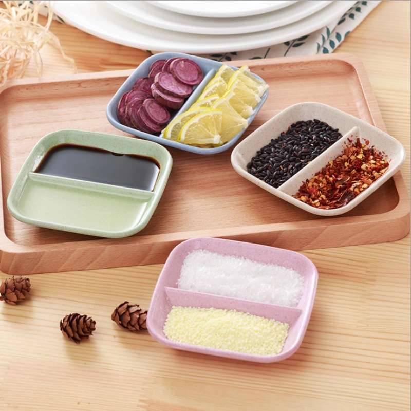 Jual Piring Kecil / Piring Saus Sambel Kecap 2 Sekat / Piring Kecil ...