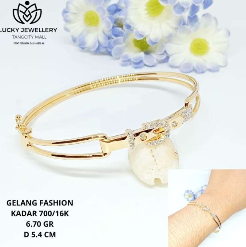 Jual GELANG FASHION EMAS KUNING KADAR 700/16K 6.70 GR D 5.4 CM di ...