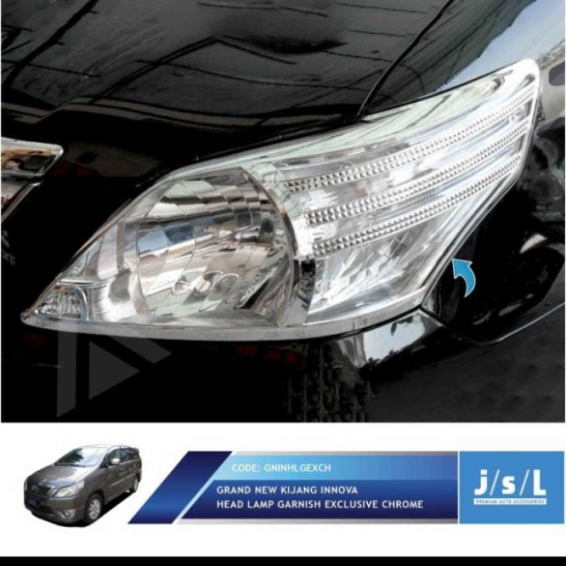 Jual garnish list cover lampu depan grand new Innova chrome 2012-2015 ...