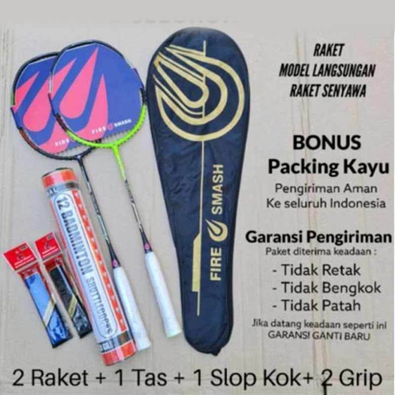 Jual FIRE SMASH Paket Lengkap Raket Badminton Bulutangkis - Model ...