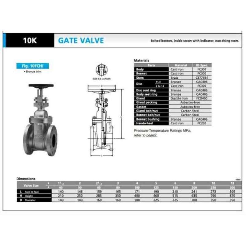 Promo Stop Kran Gate Valve 2.5 inch Kitz Non Rising Steam Cast Iron JIS ...