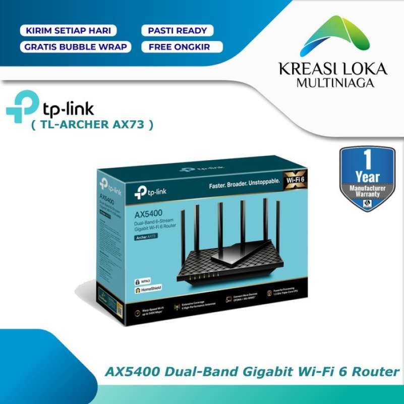 Promo Tp-Link Archer Ax73 Ax5400 Dual Band Gigabit Wifi 6 Router Diskon ...