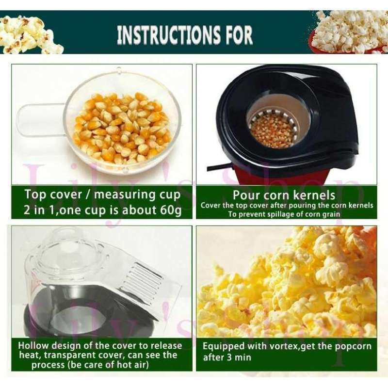 Jual Mesin Popcorn Elektrik Alat Pembuat Popcorn Maker Hot Air Corn ...