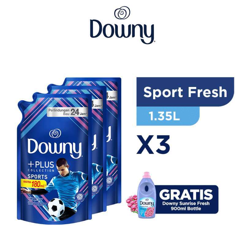 Jual Buy 3 Downy Sports Fresh Pewangi dan Pelembut Pakaian Konsentrat [1350 mL] Free Downy ...