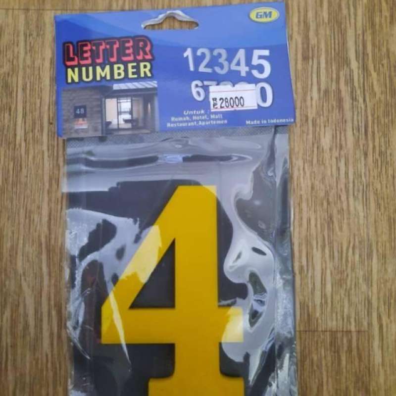 Jual GM label acrylic angka 4 kuning uk 10cm di Seller Gading Murni ...