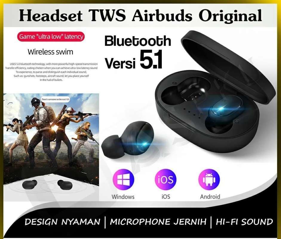 Jual Headset Tws Airbuds Original Microphone Suara Mic Jernih Game ...