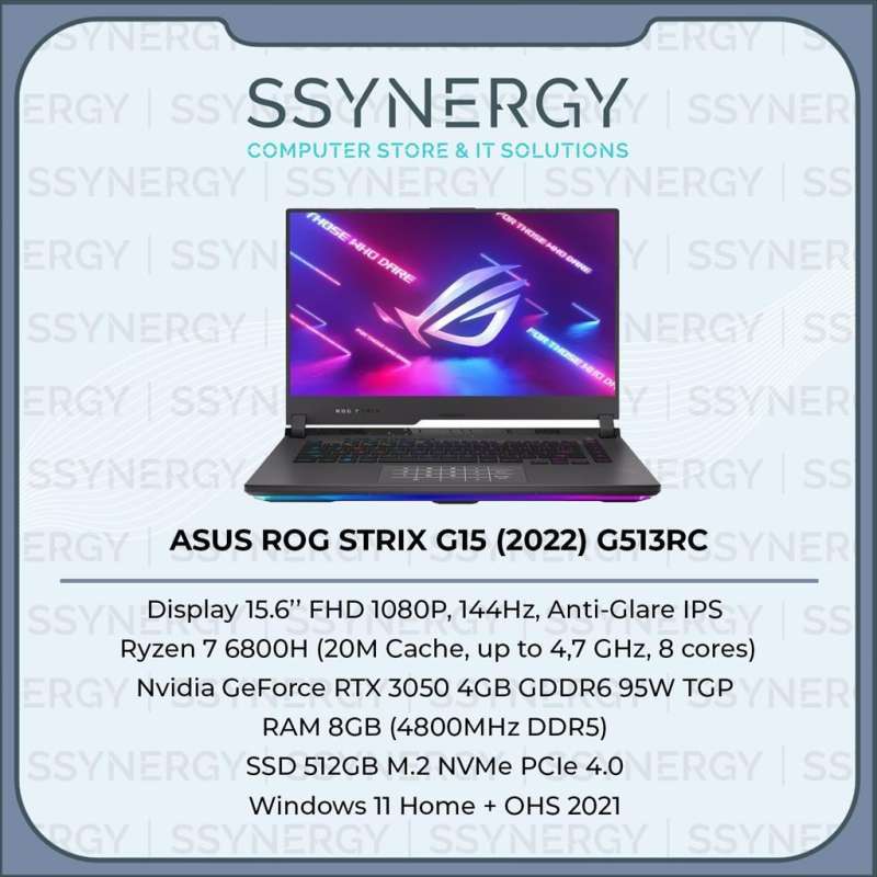 Jual ASUS ROG STRIX G15 G513RC R735B6G-O R7 6800H 8GB 512GB RTX3050 di ...