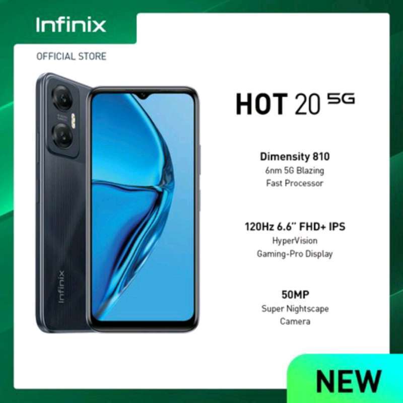 Jual Infinix Hot 20 5G NFC 4GB/128GB Garansi Resmi di Seller bakoelhape shop - Klotok, Kab ...