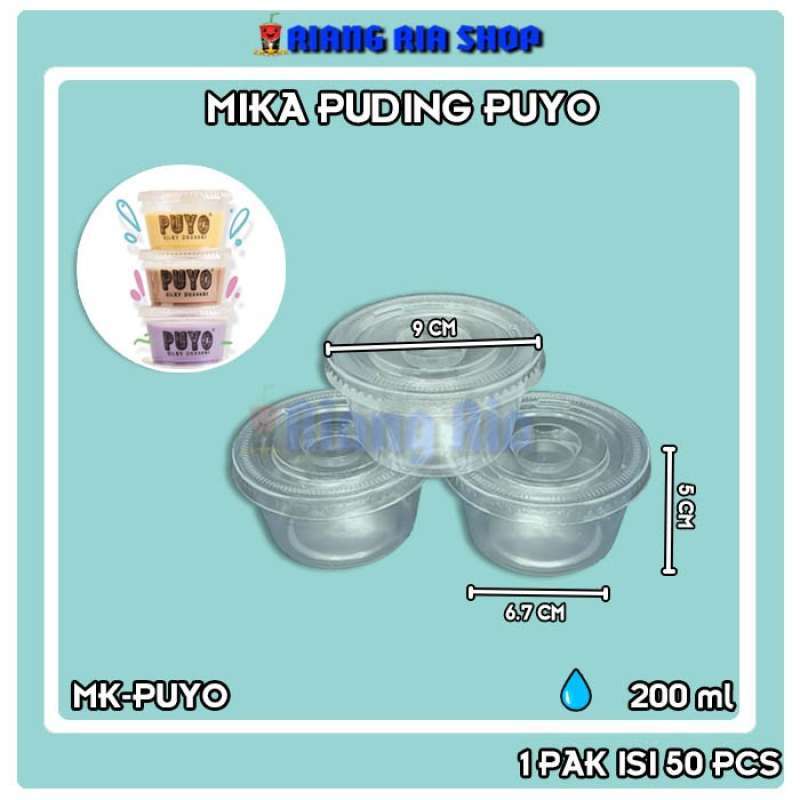Jual Mika Puding Puyo Isi @50 Pcs Pudding + Tutup Bening Mika Jelly ...