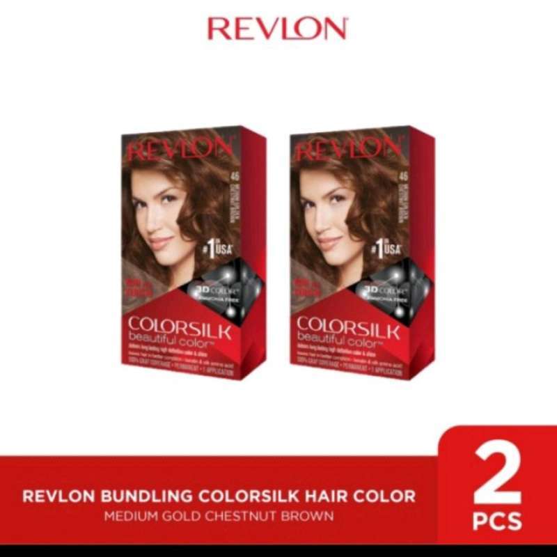 Jual Revlon pewarna rambut keratin Medium Golden Chestnut Brown 046 Isi ...