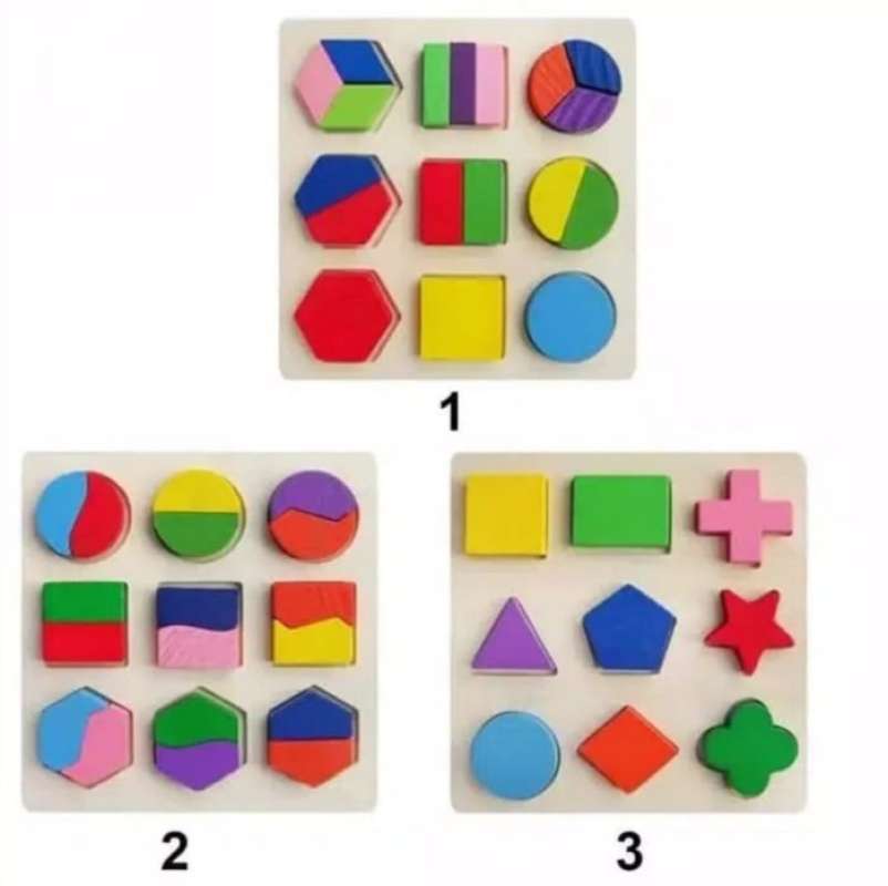 Promo Mainan Edukasi Puzzle Kayu Montessori Bentuk Geometri Diskon 16% ...