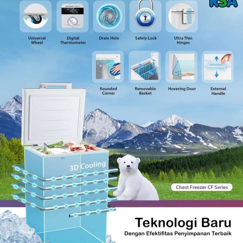 Jual Rsa Cf 750h Kulkas Box Chest Freezer 700 Liter Original Garansi ...
