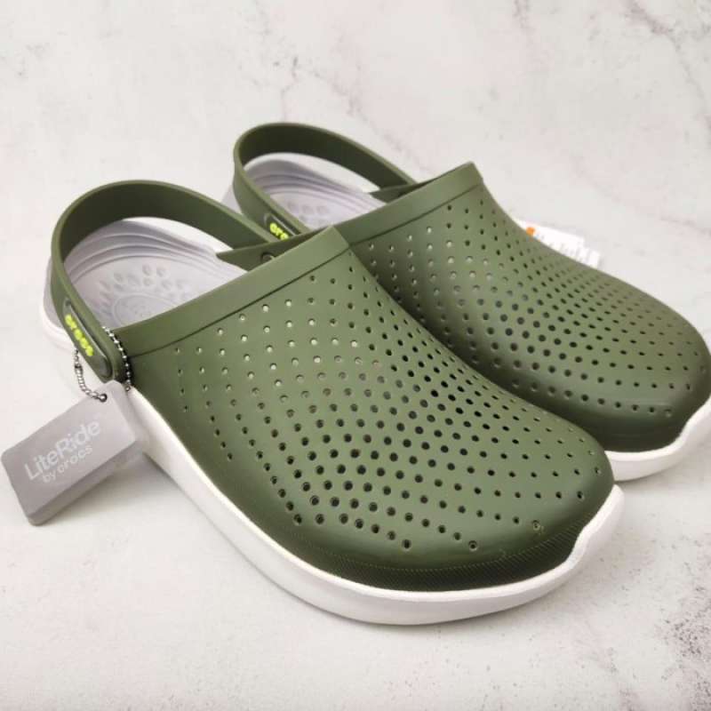 Jual New.... color crocs Lite ride clog Army putih - Multivariasi ...
