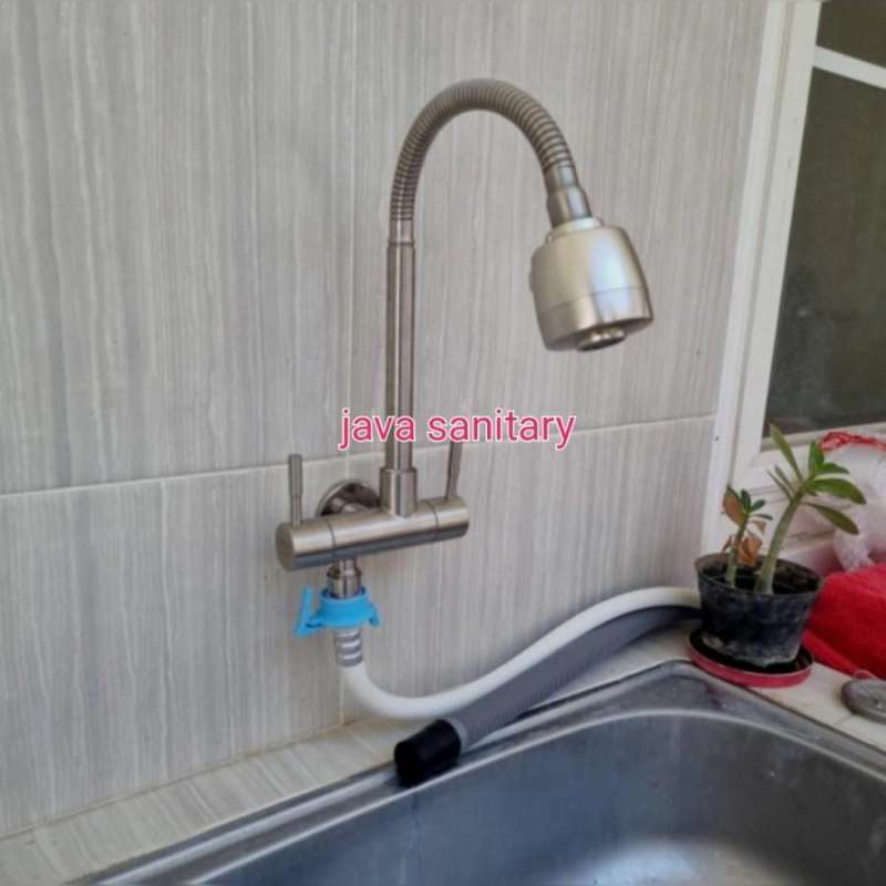 Jual Kran Angsa Double Kran Mesin Cuci/Kran Sink Double/Kran Dapur ...