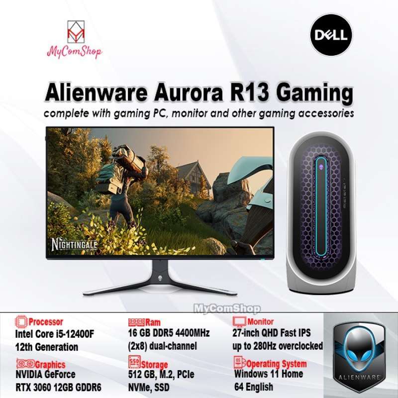 Jual Dell Alienware Aurora R13 Pc Gaming Set With Monitor Alienware 27 ...