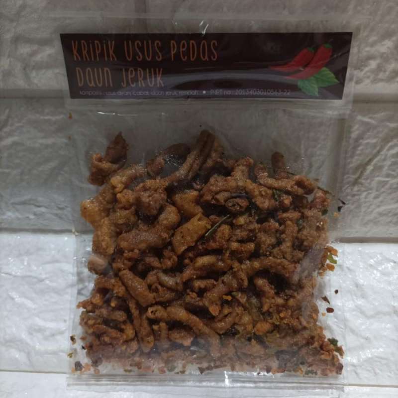 Jual Cemilan Tradisional Keripik Usus Ayam Goreng Crispy Pedas Daun ...