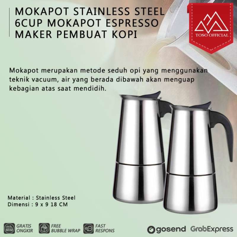 Jual Moka Pot Stainless 6 Cup Mokapot Espresso Coffee Maker Pembuat ...