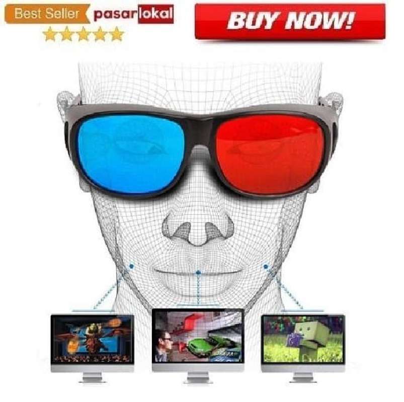 Jual Kacamata 3D Frame Plastik kaca mata 3 dimensi H2 Black di Seller ...