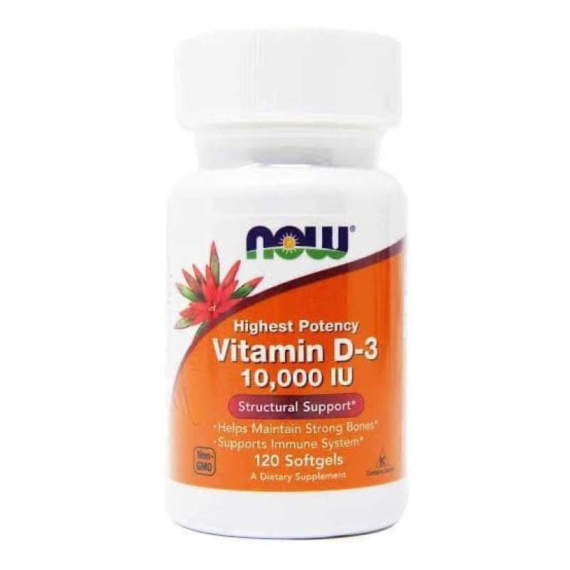 Promo Now Foods Vitamin D3 10000 IU D-3 High Potency 120 Softgels Now D3 ORIGINAL Diskon 20% di ...