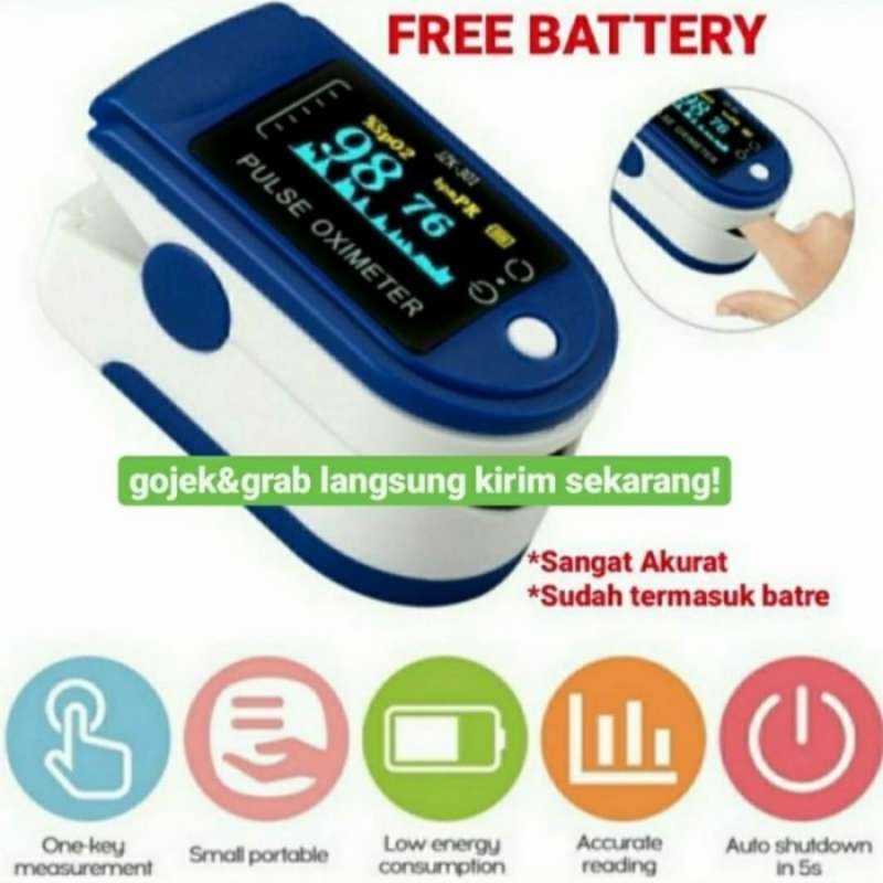 Promo pulse oximeter fingertip oxymeter alat cek tes saturasi kadar ...