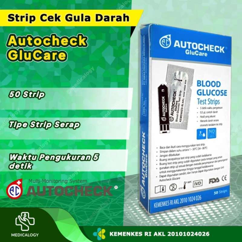 Promo Autocheck Glucare Strip Gula Darah / Blood Glucose Strip Isi 50 ...