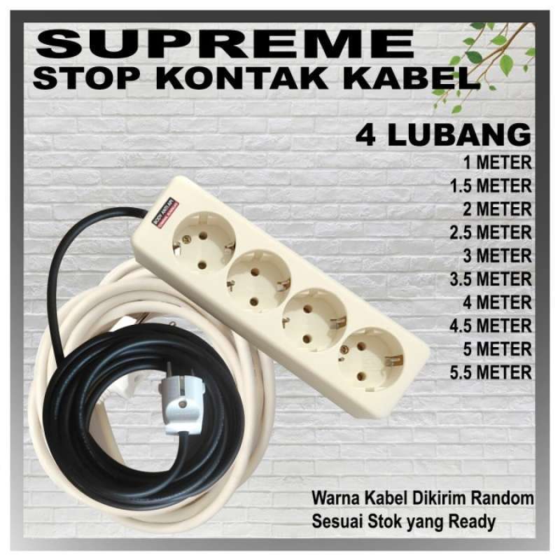 Jual Stop Kontak/Colokan Listrik 4 Lubang Kabel 2x0.75 1-5 meter di ...