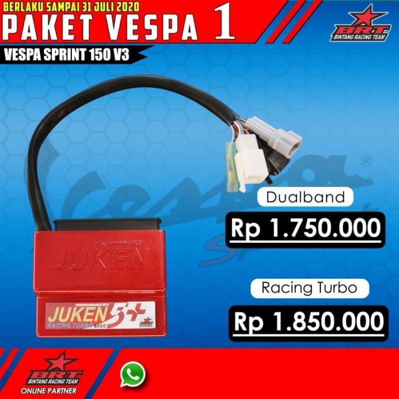 Promo ECU Juken 5+ Racing Turbo Vespa Sprint 150 V3 - Iget + Smartkey RFID Diskon 23% di Seller ...